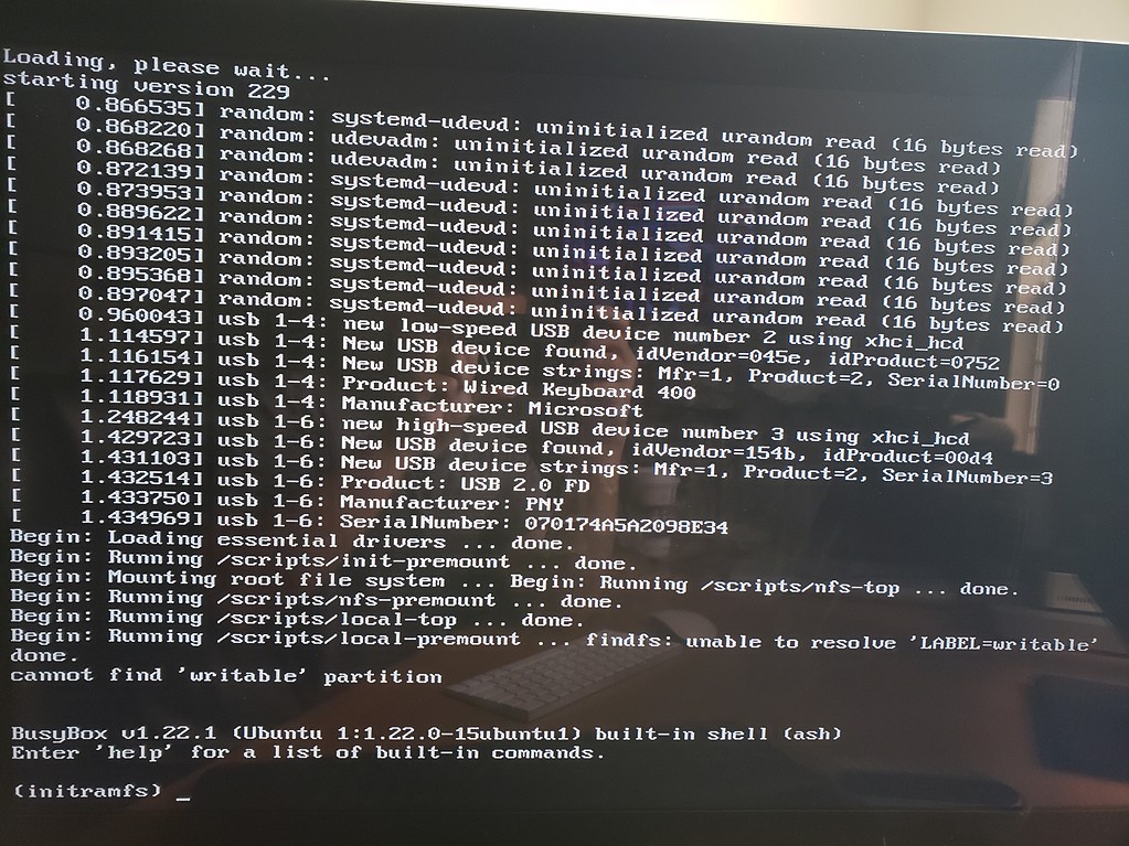 Ubuntu Core cannot find 'writable' partition - device - snapcraft.io