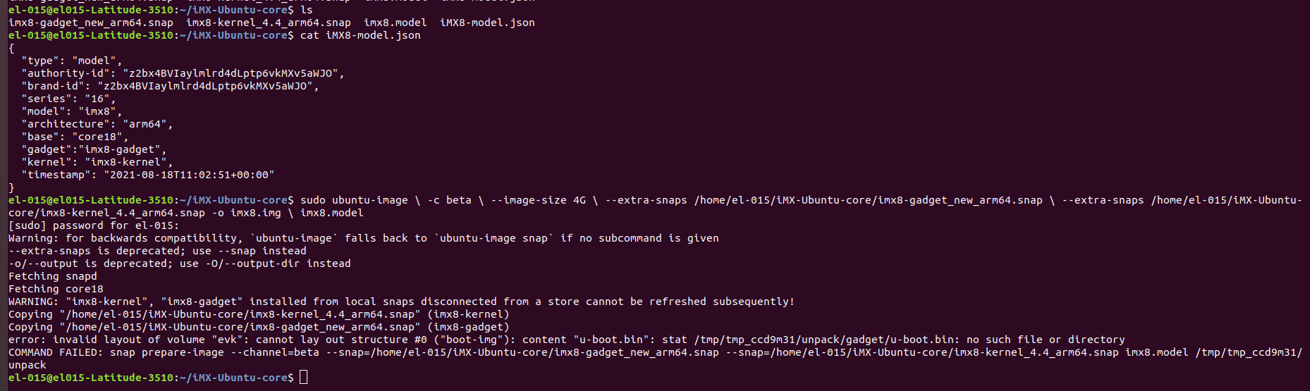 Unable to create core ubuntu image for i.mx8 - device - snapcraft.io